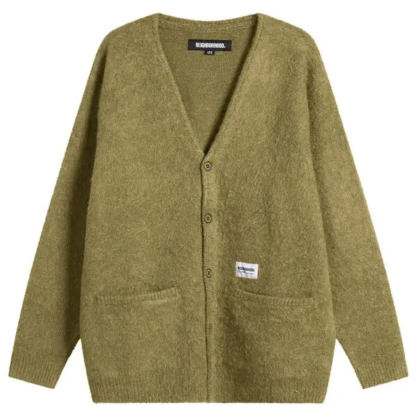 【即完品】 NEIGHBORHOOD MOHAIR CARDIGAN 20AW Neighborhood Mohair Cardigan In Olive Drab - 40% Off | Editorialist
